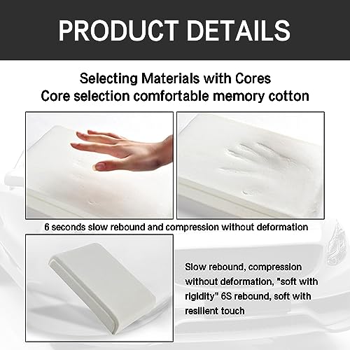 GKmow 1 PC Car Center Console Box Booster Pad, 12.99" x 8.26" x 1.96" Slow Rebound Memory Foam Leather Center Console Armrest Pad, Relieve Arm Fatigue, Suitable for Most Models (Black)