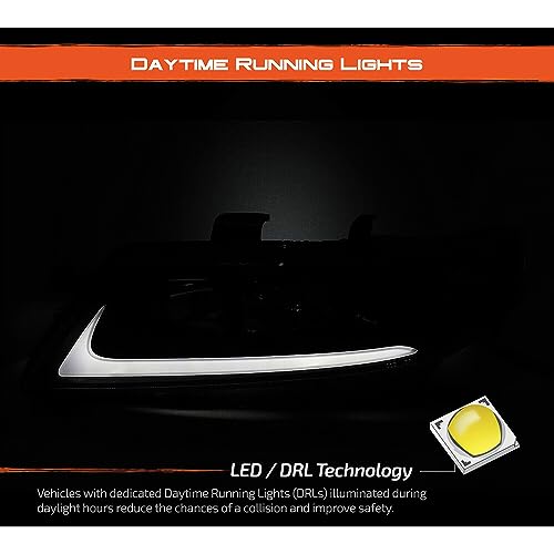 HH Building 2pcs Headlight Front Left Right Side Clear Lens Black Housing LED Bar Projector Headlights 33101SECA12 AC2519106 9_P1ATS04BK
