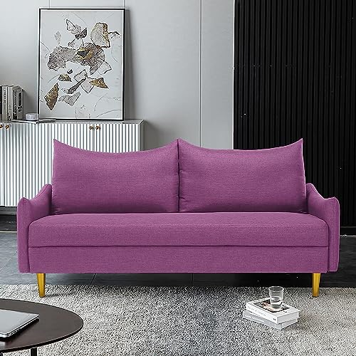 ERYE Polyester Upholstered Sofa Loveseat Couch for Home Apartment Office Small Space Living Room Furniture Sets,Modern Design Love Seats, Purple