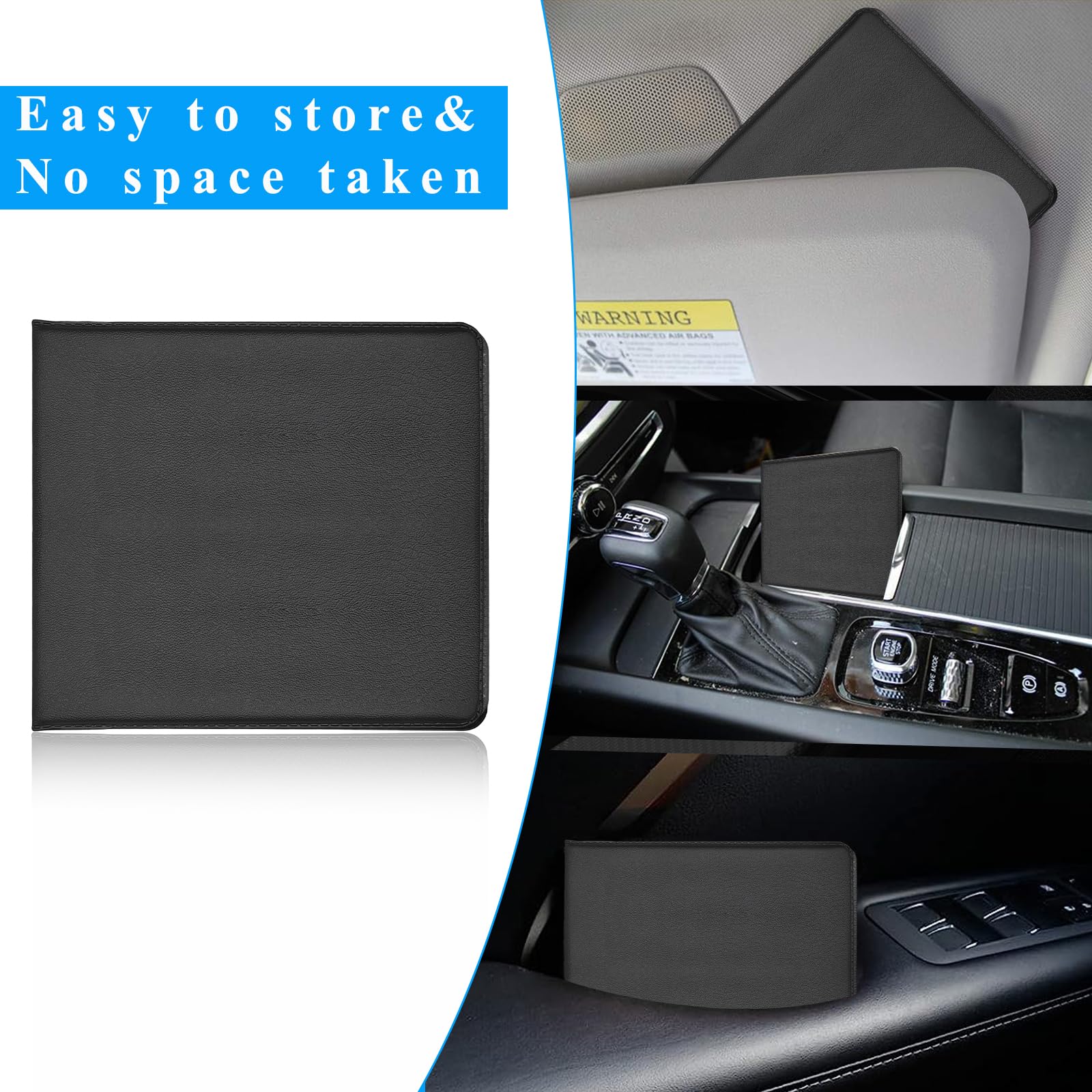 Kewucn 2 Pack Car Registration Insurance Holder, 10.55''×4.8'' Essential Auto Card Glove Box Organizer, Vehicle Interior Accessories Perfect for Most Car, Truck, SUV(Black)
