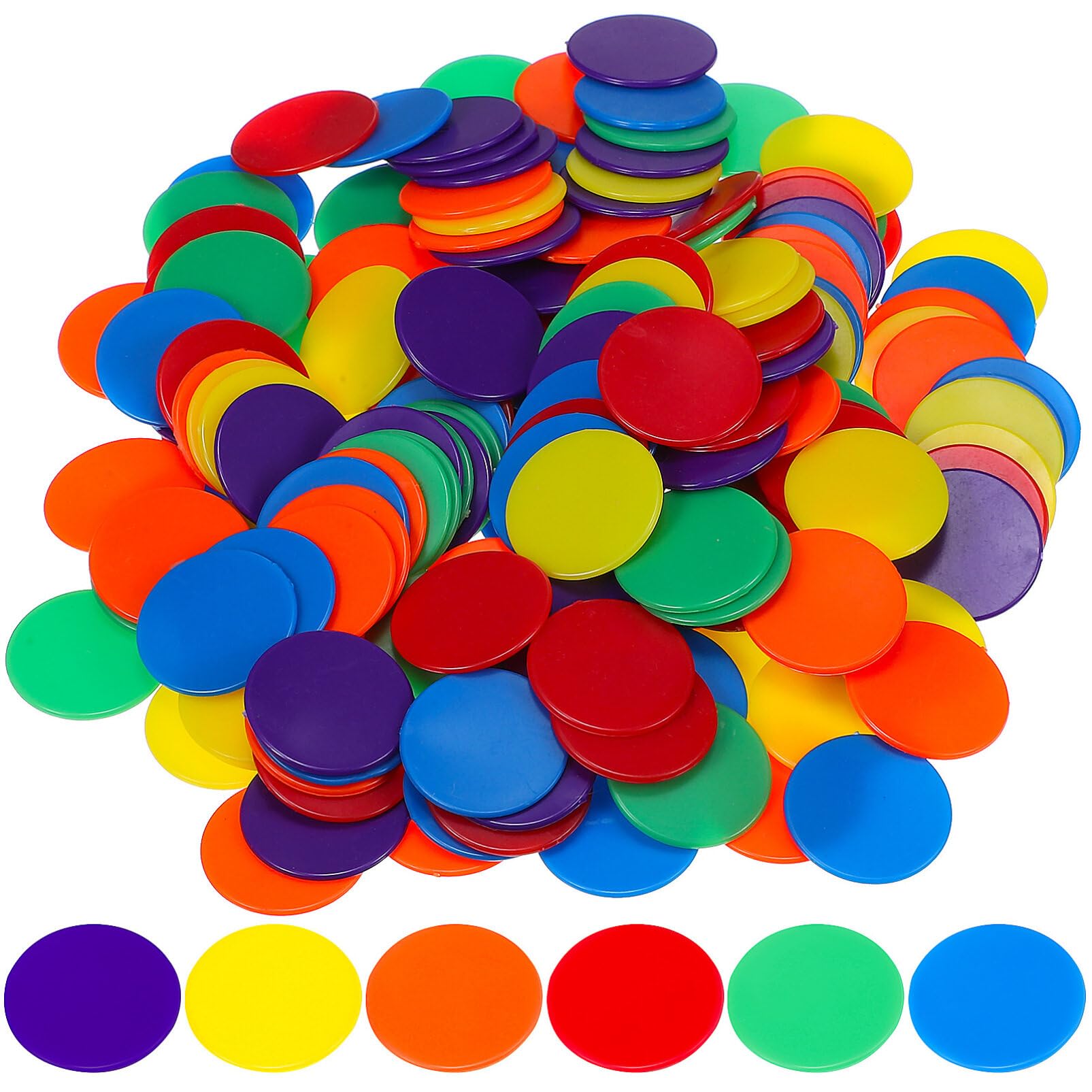 ibasenice Morphie Portable Bingo Counting Chips 180pcs Small Plastic Learning Counters Disk Bingo Chip Counting Disc Markers for Math Practice and Poker Chip Game Tokens Portable