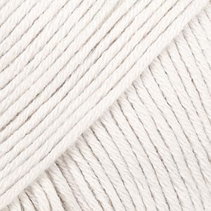 100% Egyptian Cotton Yarn for Knitting and Crocheting, Drops Safran, Sport Weight, 2 - Fine, 5 ply, 1.8 oz 175 Yards (72 Chalk)