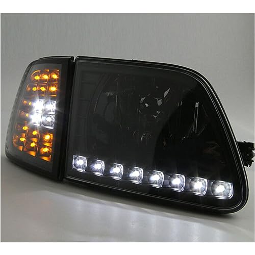 HH Building 2pcs Headlight Front Left Right Driver Passenger Side Clear Lens Black Housing Headlights + Corner 3L3Z13008DA FO2502267 5_HD-ON-FF15097-LED-SET-BK