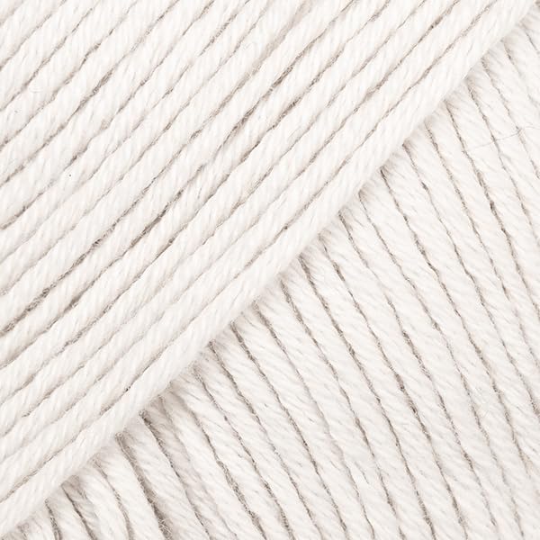 100% Egyptian Cotton Yarn for Knitting and Crocheting, Drops Safran, Sport Weight, 2 - Fine, 5 ply, 1.8 oz 175 Yards (72 Chalk)
