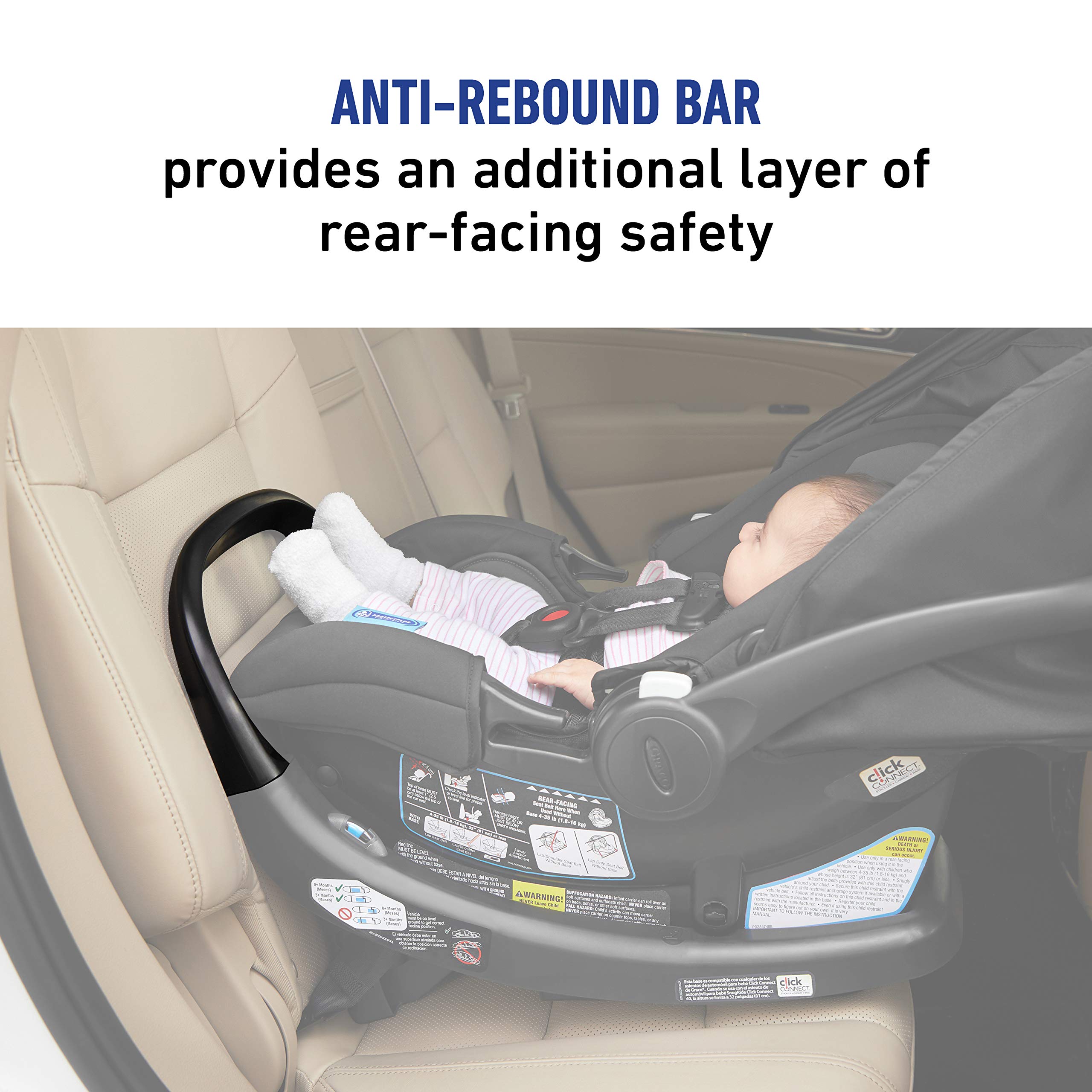 Graco SnugFit 35 Infant Car Seat | Baby Car Seat with Anti Rebound Bar, Gotham & SnugRide Lite Infant Car Seat Base, Black