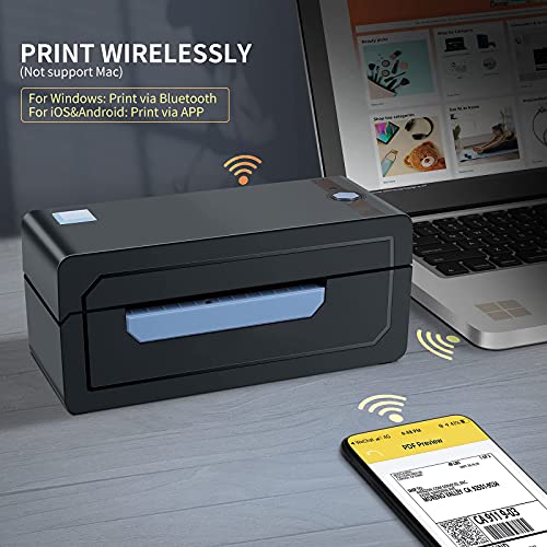Bluetooth Label Printer & 4 Roll Thermal Labels