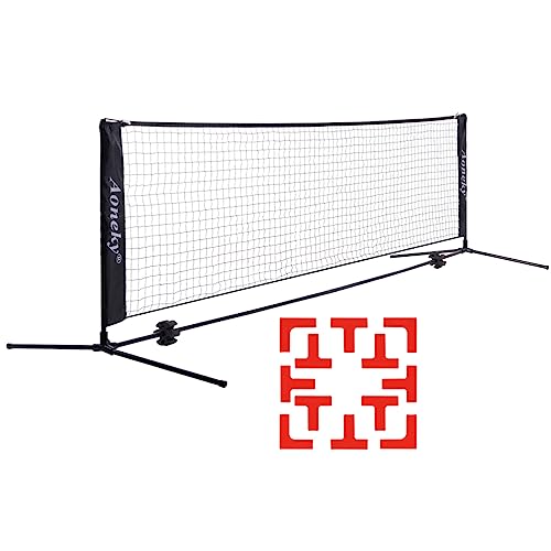 Aoneky Protable Driveway Pickleball Set - Driveway Pickleball Game (10ft, Pickleball Net + Marker)