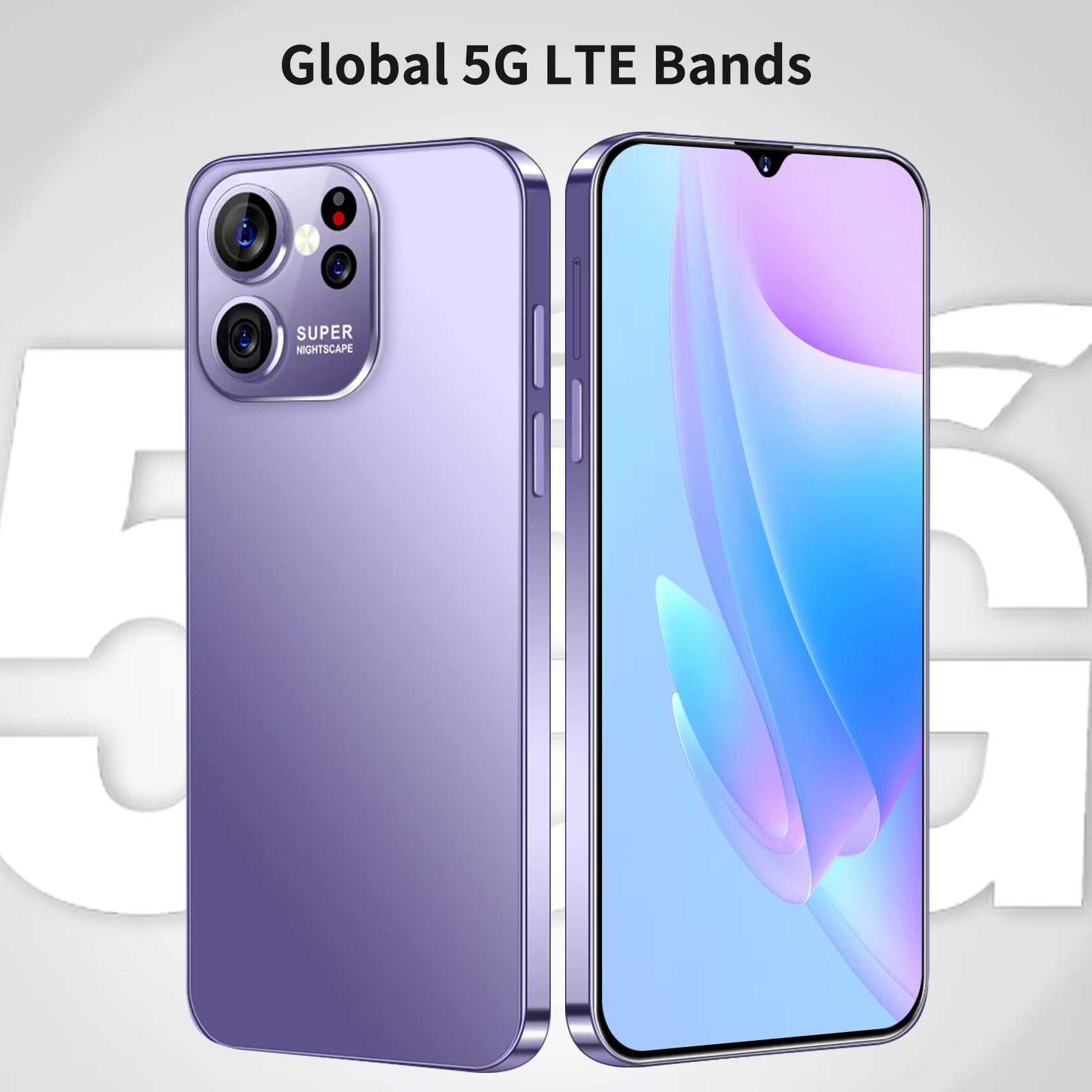 ExAchat 5G Unlocked Cell Phones with Headphones & Capacitive Pen, Face ID Android 13 Phone, 6.6" HD+ Display 90HzD 24+64 MP 5500mAh Massive Battery Smartphone 4G+128GB Dual Sim TF Card Gold