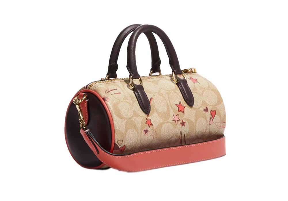 COACH Women's Lacey Crossbody in Signature Canvas (Signature Heart Star - Light Khaki Multi)