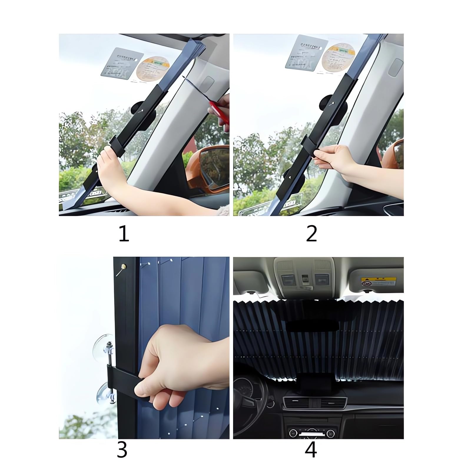 Car Retractable Curtain with UV Protection - 2023 New Cool Windshield Sunshade, Extra Large Sun Shade for Window, Front & Rear Window Shades All (46cm/18.1in)