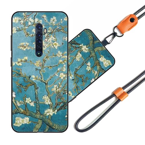 JEZSTHAI Patterned Case for Oppo Reno2 Cover with Adjustable Neck Cord Strap,Soft Shockproof Protective Cover for Oppo Reno 2 Case with Universal Phone Lanyard/Wrist Strap,Style*A10