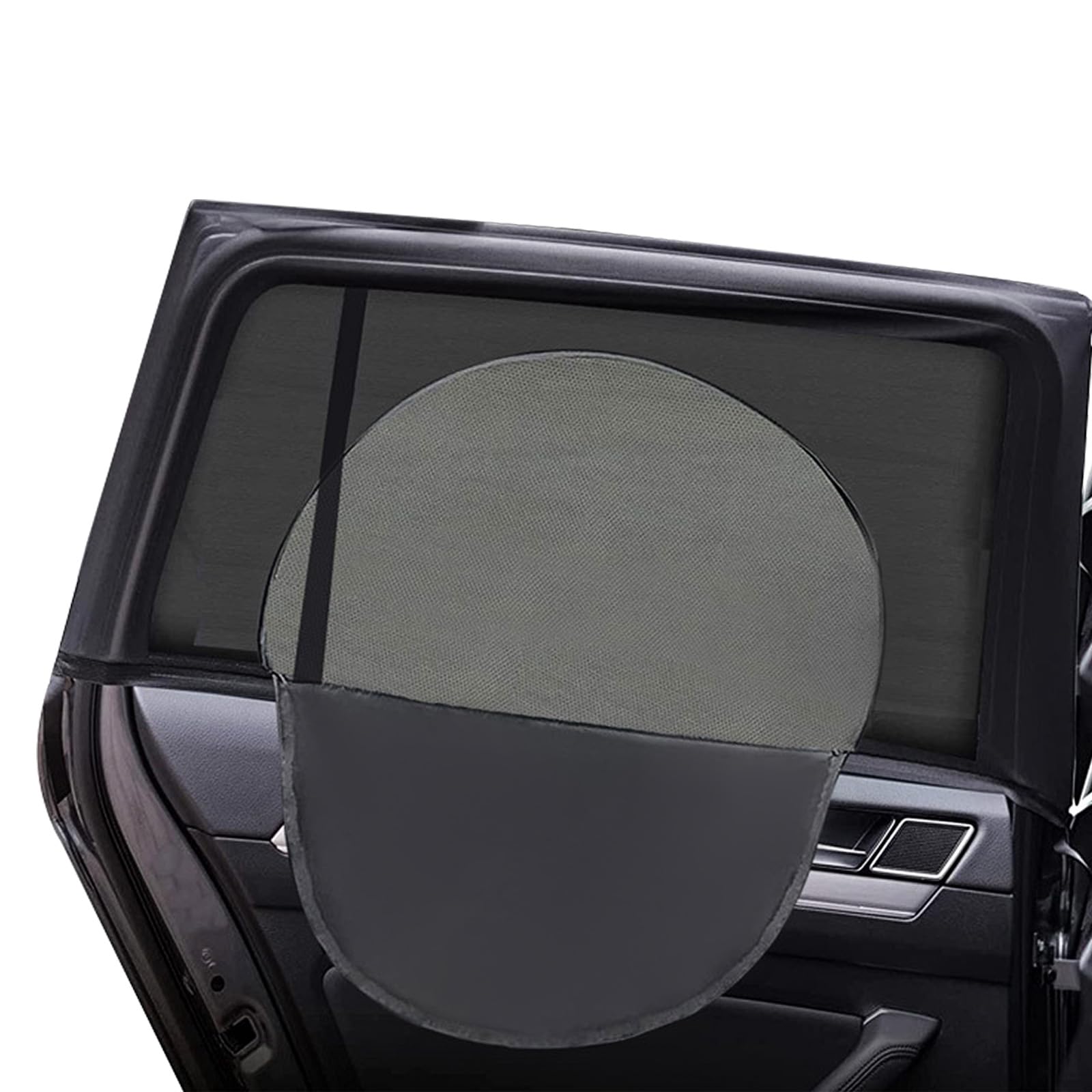 Kewucn 2PCS Car Window Shade, 23.6"Ă20" Zipper Breathable Mesh Side Window Sun Shades Covers, Glare and UV Rays Protection for Baby, Auto Camping Privacy Sun Protector Fits Most Cars (Rear Window)
