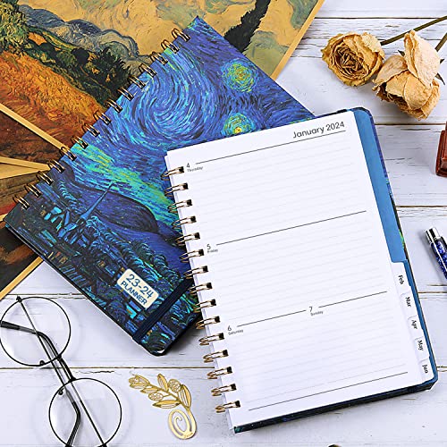 2023-2024 Planner – Jul.2023 - Jun.2024, Weekly & Monthly Academic Planner 2023-2024, with Tabs, 6.4" x 8.5", Hardcover, Strong Binding, Thick Paper, Back Pocket, Elastic Closure, Inner Pocket