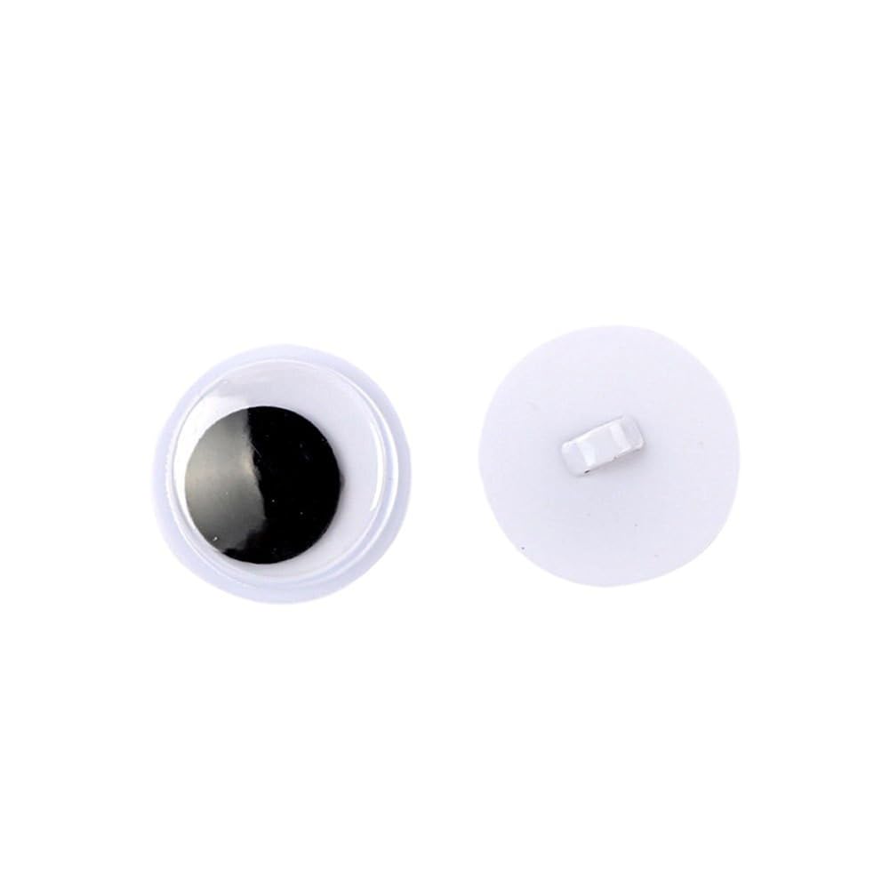 GSHLLO 200 Pcs Black Round Plastic Eyes Sew On Wiggle Eyes Back Sewing Eyes Animal Craft Eyes Button Stuffed Animal Making Supplies for Puppet 8 mm