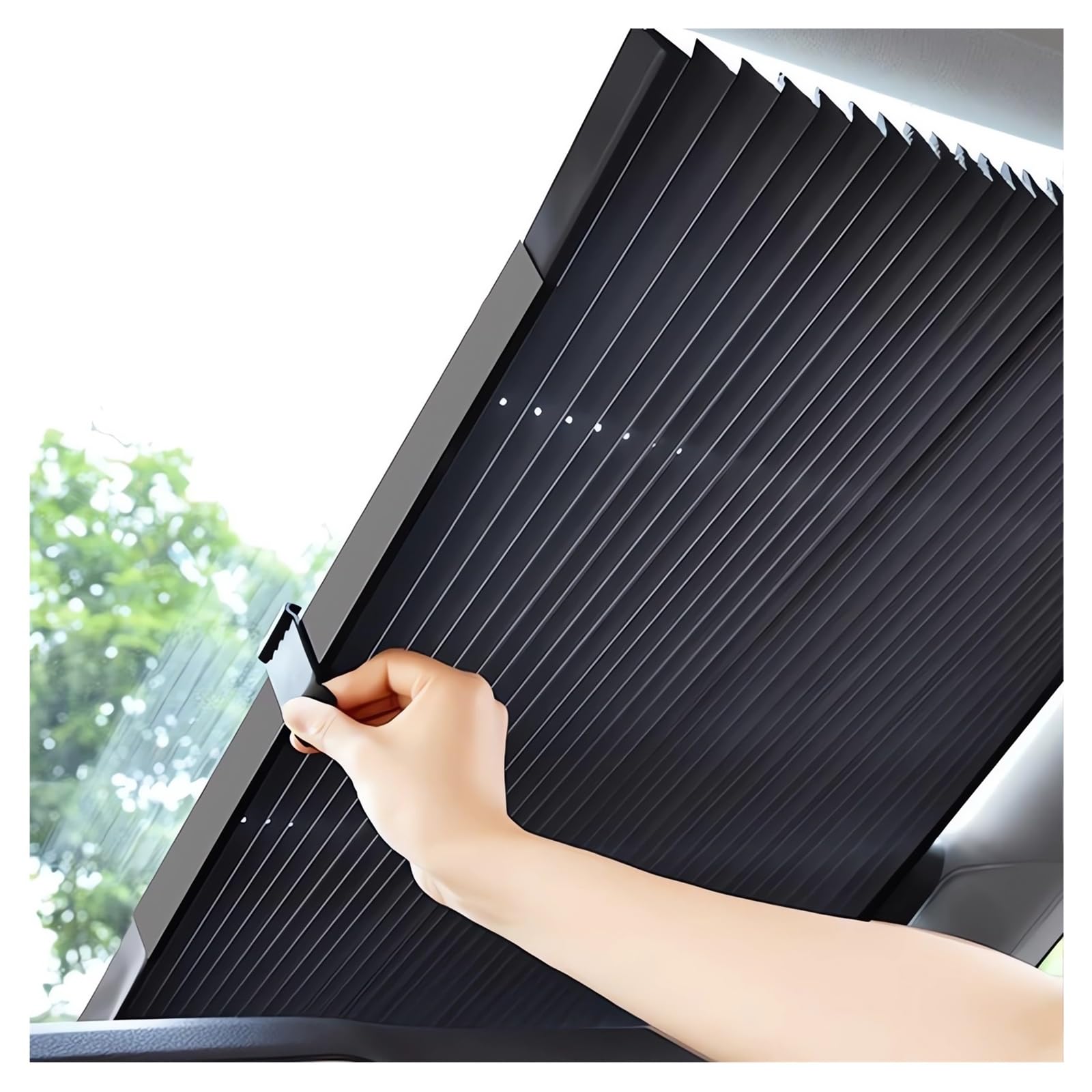 Car Retractable Curtain with UV Protection - 2023 New Cool Windshield Sunshade, Extra Large Sun Shade for Window, Front ďź Rear Window Shades All (46cm/18.1in)