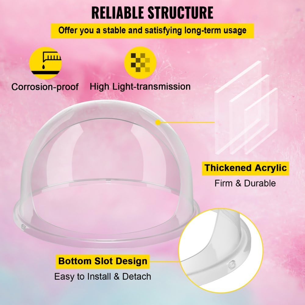 Clear Plastic Bubble Shield for Commercial Cotton Candy Machine - 20.5 Inch Cover