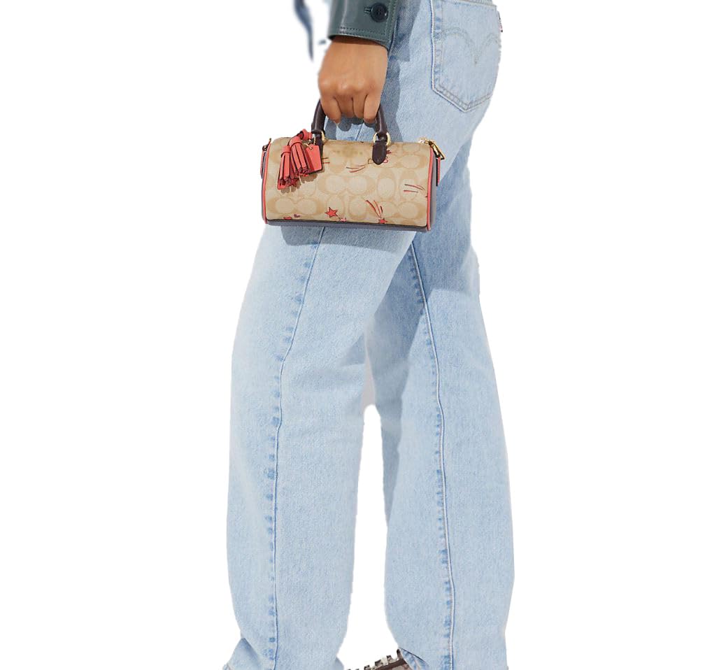 COACH Women's Lacey Crossbody in Signature Canvas (Signature Heart Star - Light Khaki Multi)