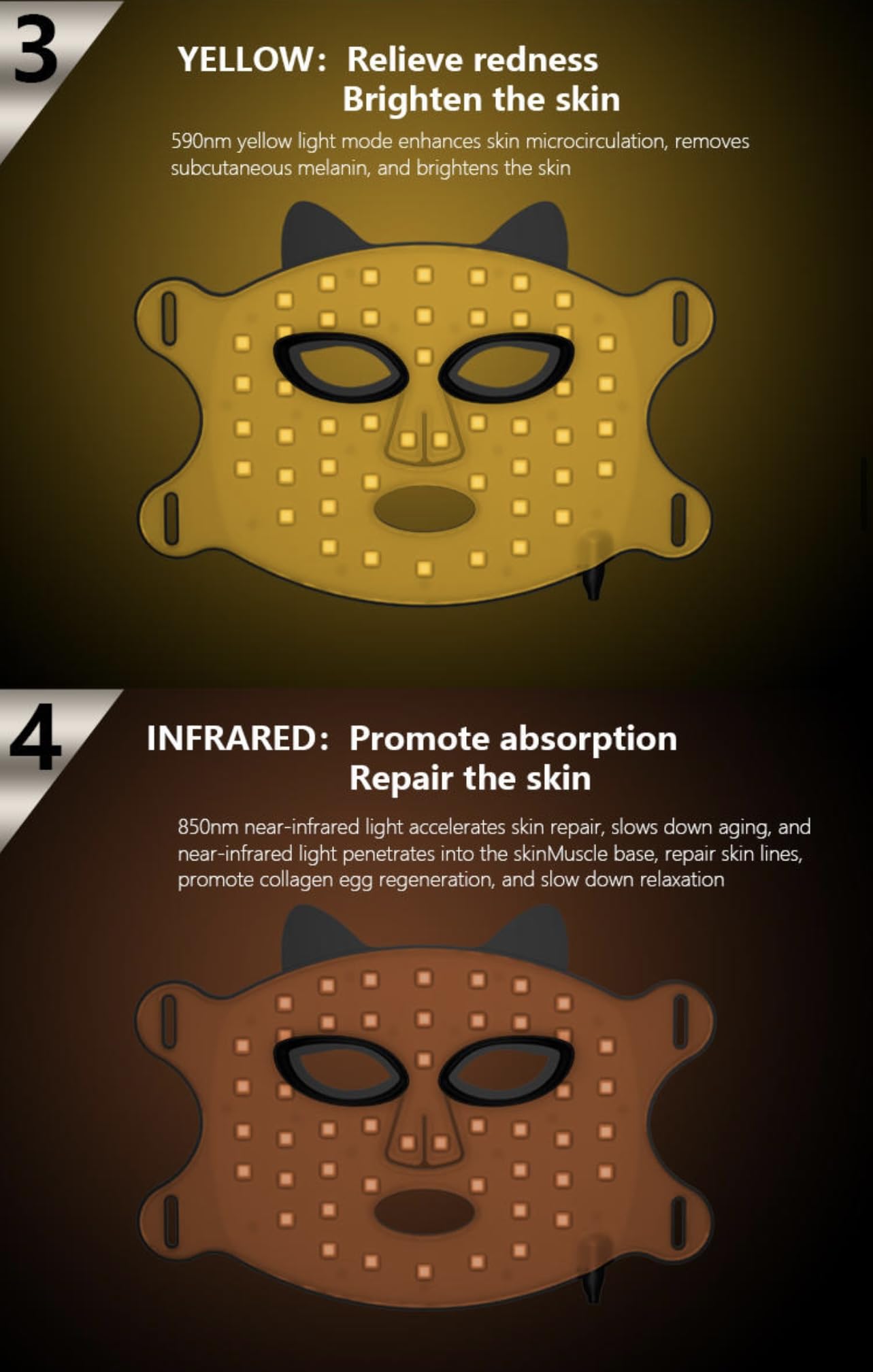 ReNew You Essentials Red Light Therapy For Face, multiple colors LED Face Mask Light Therapy, Red Light Therapy Mask Skin Care At Home Use