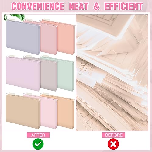 Yaomiao 24 Pack Hanging File Folders Letter Size Expanding File Folders with 1 Inch Expansion Hanging File Folders for Filing Needs(Bright Color)