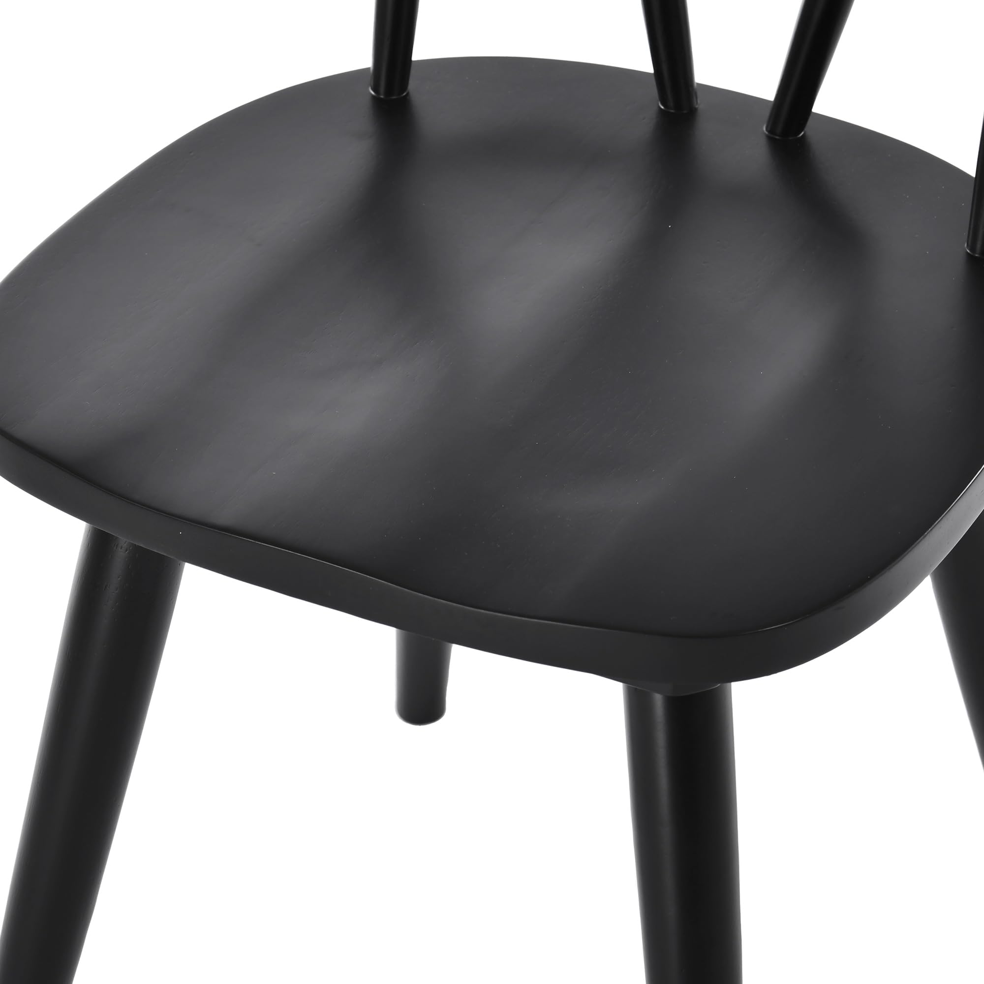 DUHOME Black Dining Chairs Set of 2,Wood Kitchen Chairs for Dining Room,Farmhouse,Rubberwood
