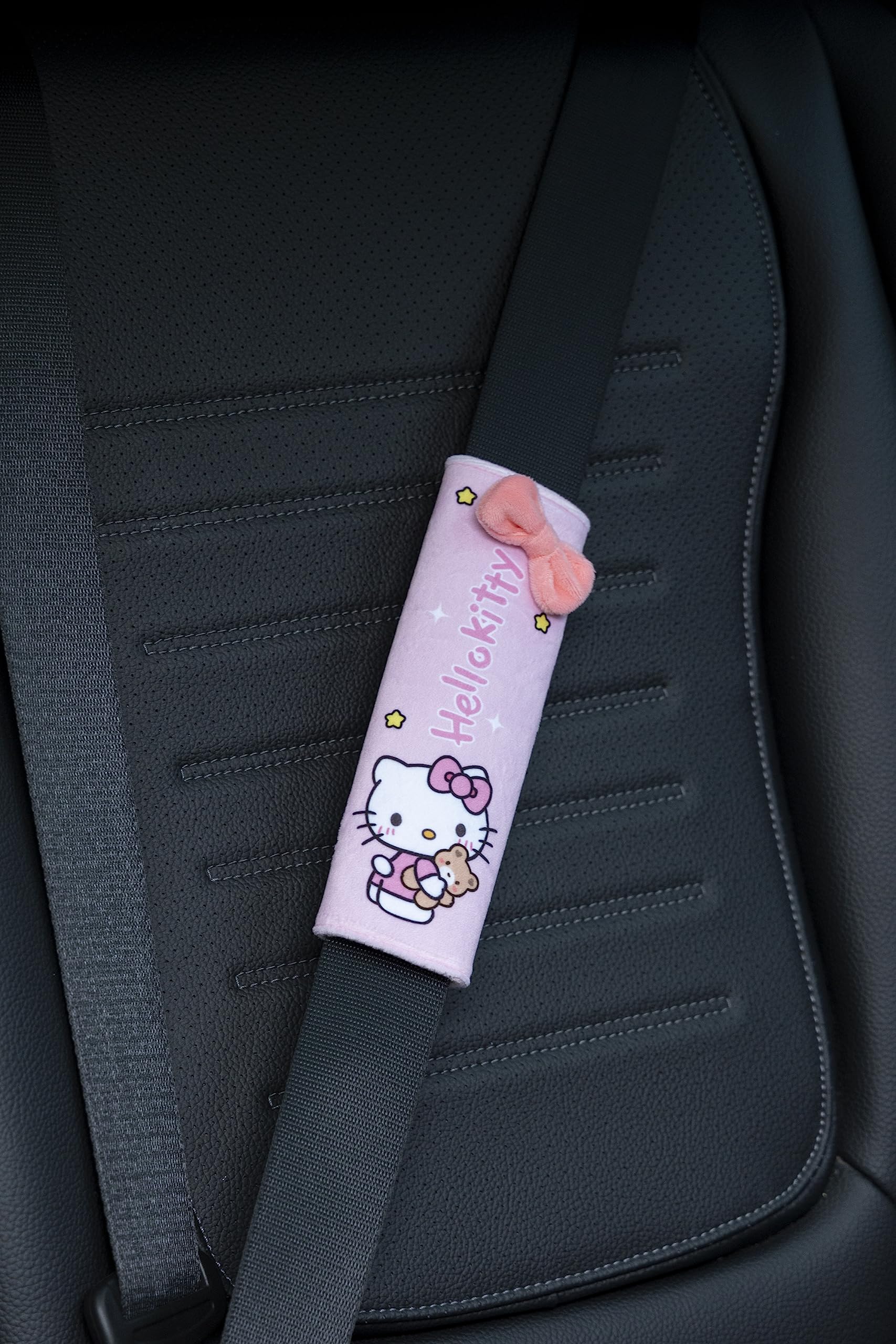 bkigfyi Cute Car Extended Seat Belt Cushions Shoulder Pad -2 Pieces Kawaii car Decor Plush Soft Belt Protector Cushions Shoulder Pads for a More Comfortable Driving