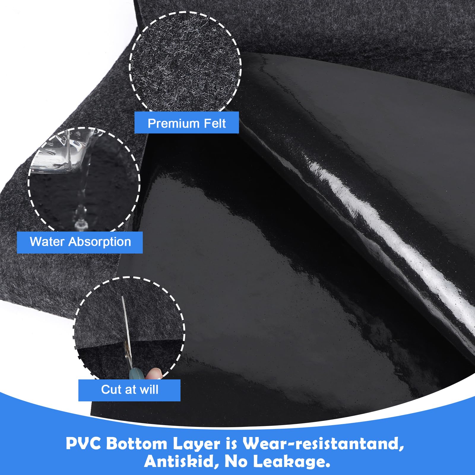 100 * 100 Inch Hot Tub Mat, Extra Large Inflatable Hot Tub Pad Outdoor Indoor, Waterproof Slip-Proof Backing, Absorbent Spa Pool Ground Base Flooring Protector Mat, Protect Hot Tub Pool from Wear