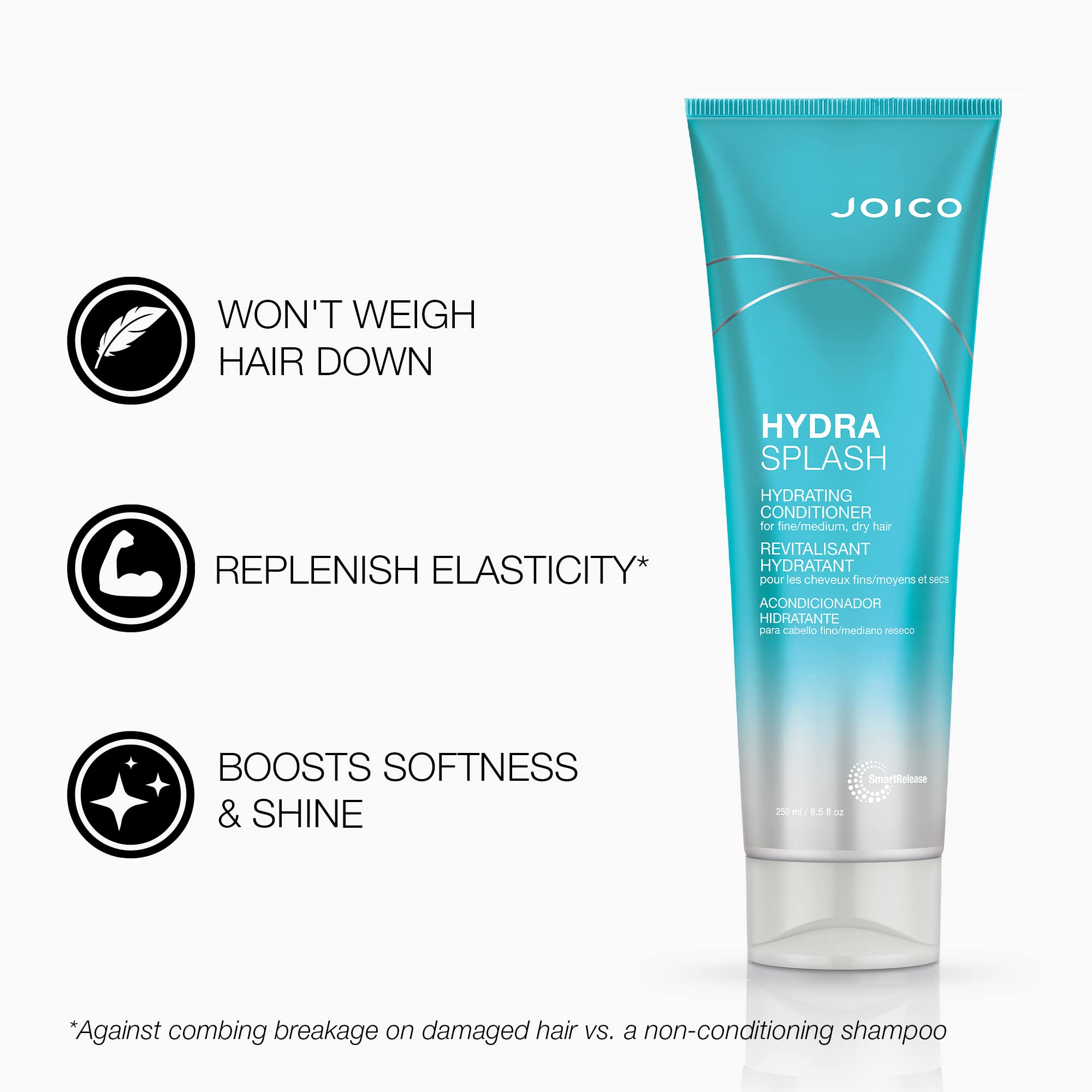 Joico HydraSplash Hydrating Shampoo and Conditioner| For Fine, Medium, Dry Hair | Replenish Moisture | Add Hydration & Softness | With Sea Kelp & Coconut Water |