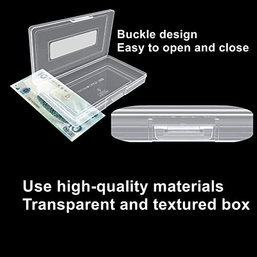 Dollar Bill Holder with Storage Case, MUDOR PP Material 100 Pieces Clear Paper Money Currency Collection Sleeves Protector Bag, Banknotes Protector Slab Holder