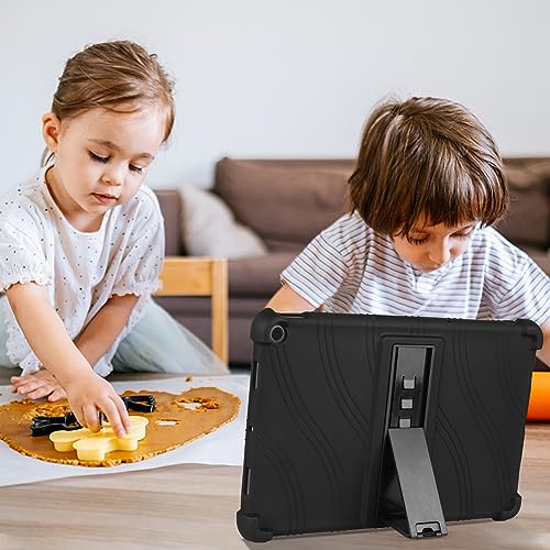 DUEDUE for Google Pixel Tablet Case 2023, Pixel Tablet 2023 Cover, Soft Silicone Adjustable Stand Cover Shockproof Gel Kickstand Tablet Cases for Pixel Tablet 11 Inch, Black