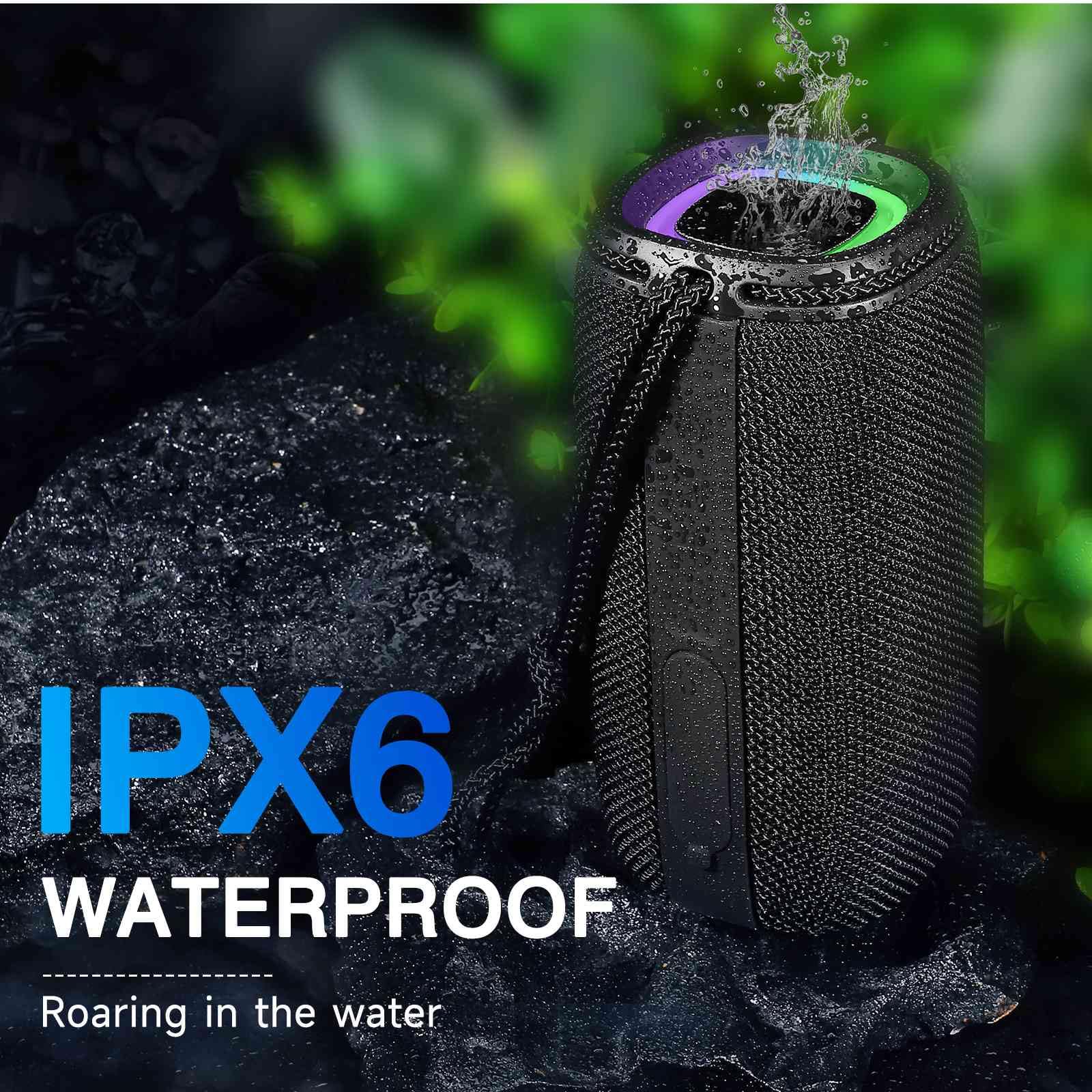 UrbanX Scorpio Series Bluetooth Speaker, IPX6 Waterproof Speakers HD Surround Sound with Punchy Bass, True Wireless Pairing, BT5.3, Portable Speaker for OnePlus Ace 2V - Black