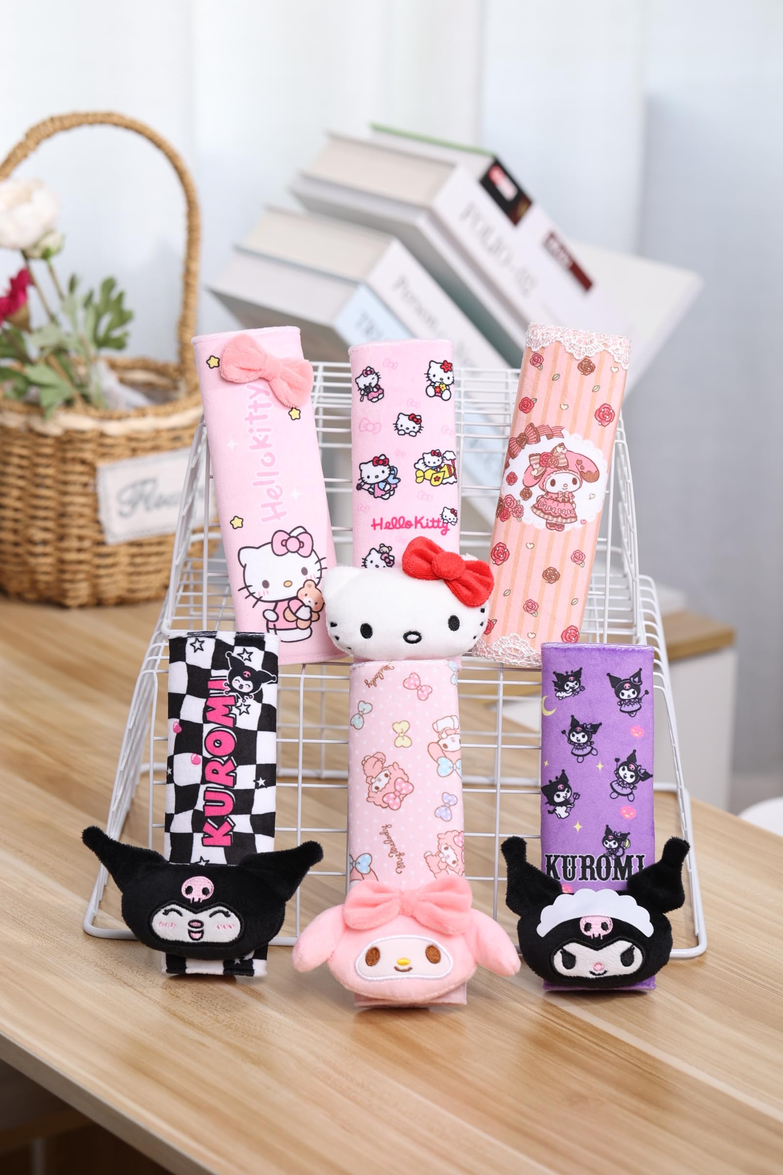 bkigfyi Cute Car Extended Seat Belt Cushions Shoulder Pad -2 Pieces Kawaii car Decor Plush Soft Belt Protector Cushions Shoulder Pads for a More Comfortable Driving