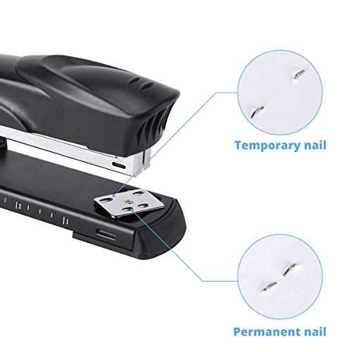 Craftinova Long Reach Stapler,Include 2000 Staples. Full Strip,20-25 Sheet Capacity,with Built-in Ruler and Adjustable Locking Paper Guide, Black