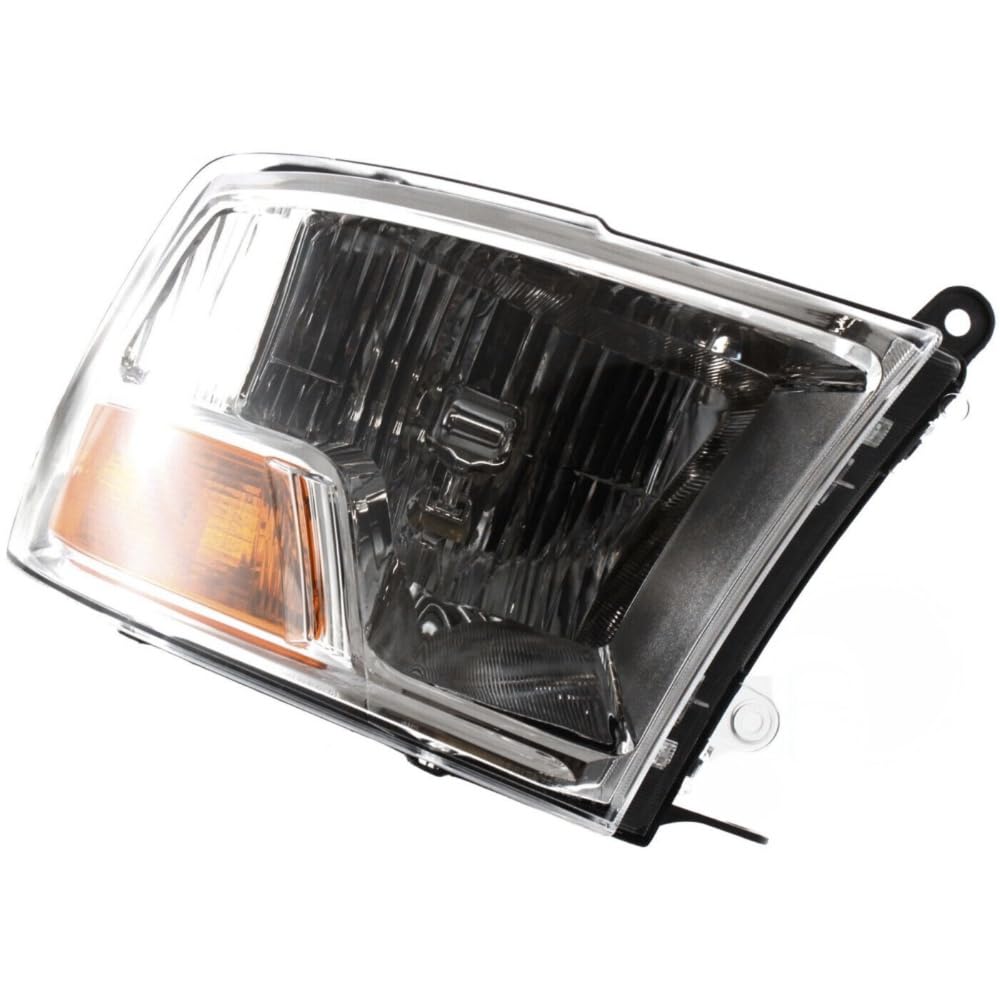 MXDEQHF Headlight Halogen Right Side Clear Lens W/Bulb Single Beam for Dodge for Ram 1500 2009-2010 for Ram 2500/3500 2010,for Ram 1500/2500/3500 2011-2012 CH2503217 55277410AF