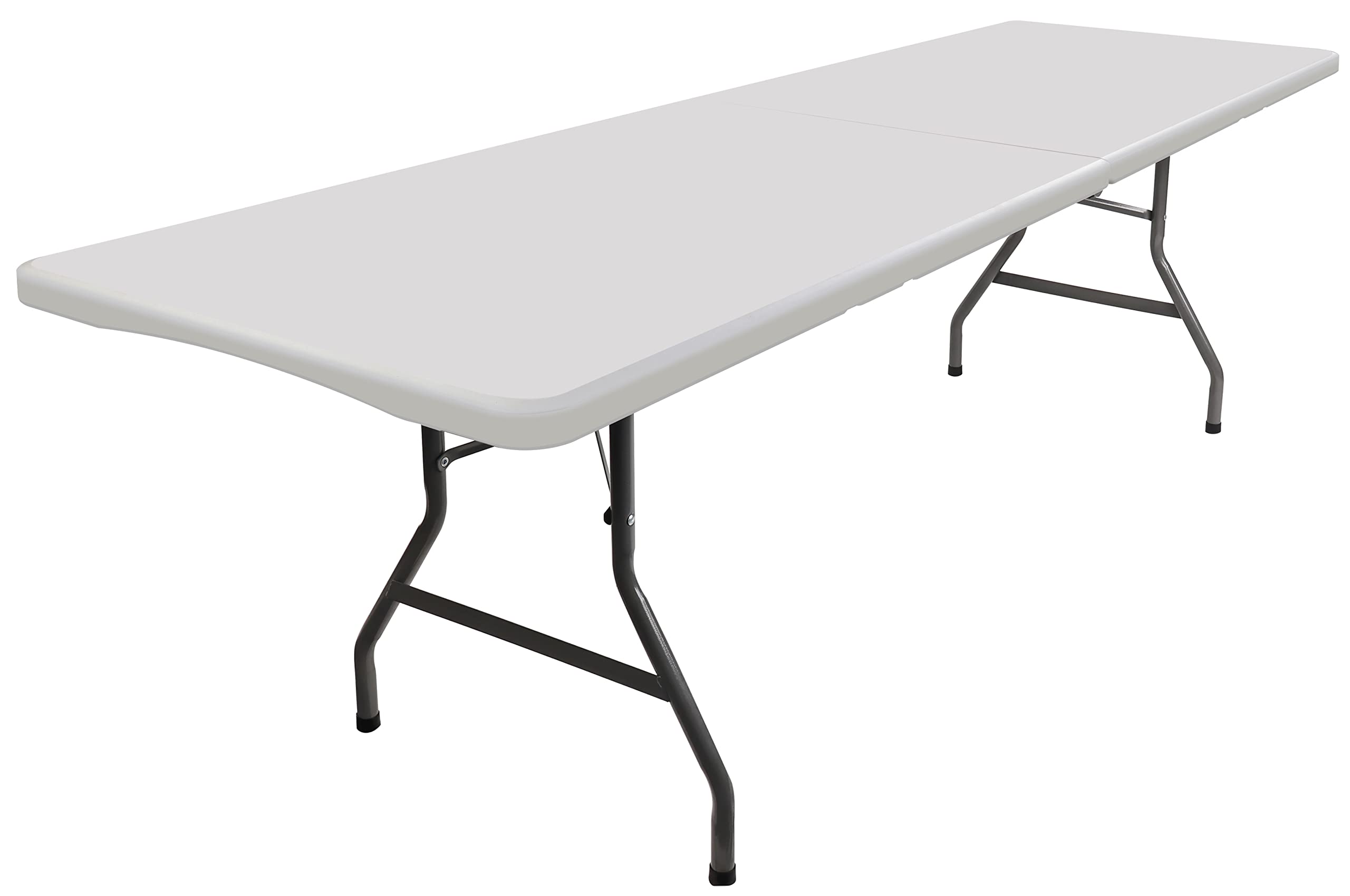 Elevon Indoor Outdoor Heavy Duty Portable with Handle Lock for Picnic Party Camping, 8 feet, White