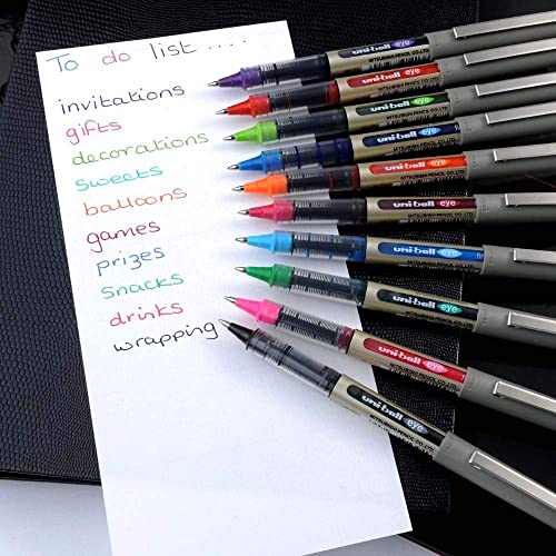 Uni-Ball EYE UB-157 Rollerball Pen 0.7mm Ball [Pack of 10] One of each colour