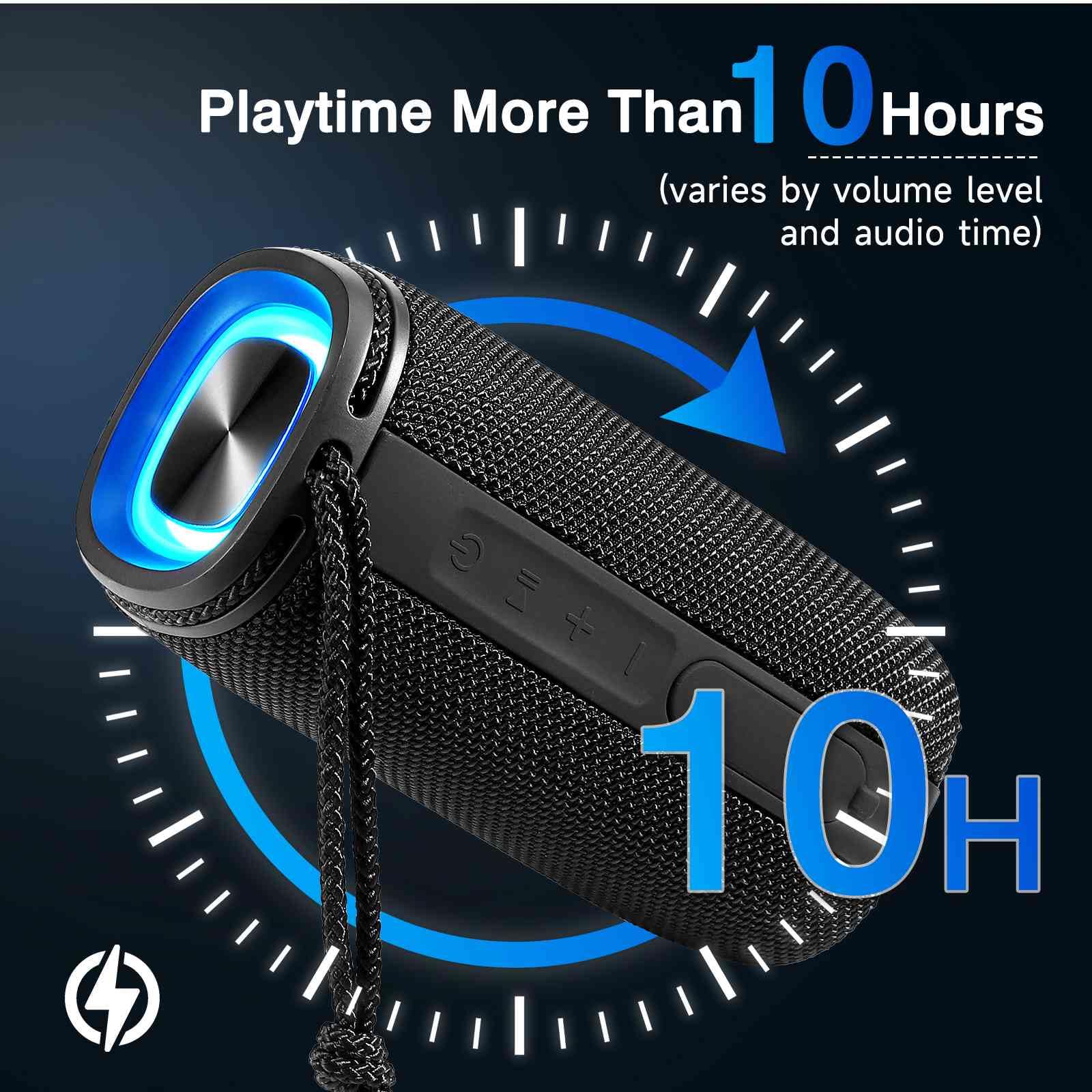 UrbanX Scorpio Series Bluetooth Speaker, IPX6 Waterproof Speakers HD Surround Sound with Punchy Bass, True Wireless Pairing, BT5.3, Portable Speaker for Blade V7 Max - Black