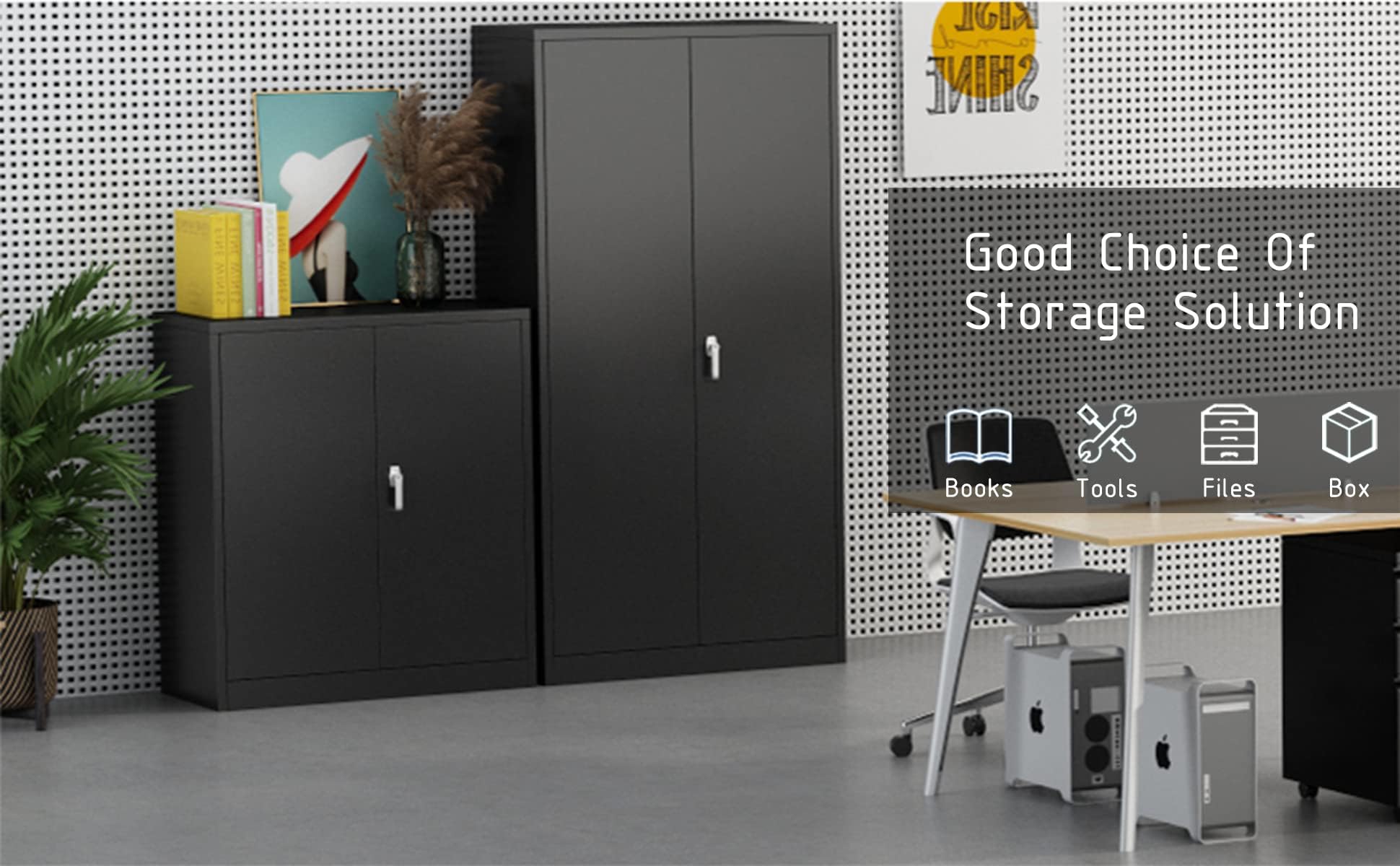 Waqiv Metal Lockable Storage Cabinet with 2 Doors,Tall Garage Tool Cabinets with Adjustable Shelves,71" Steel Filing Storage Locker for Home Office,Garage