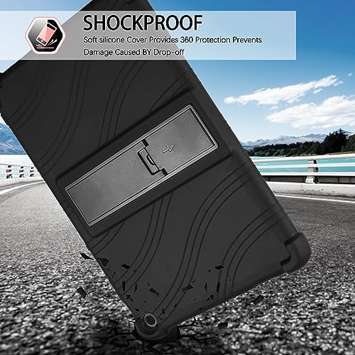 DUEDUE for Google Pixel Tablet Case 2023, Pixel Tablet 2023 Cover, Soft Silicone Adjustable Stand Cover Shockproof Gel Kickstand Tablet Cases for Pixel Tablet 11 Inch, Black