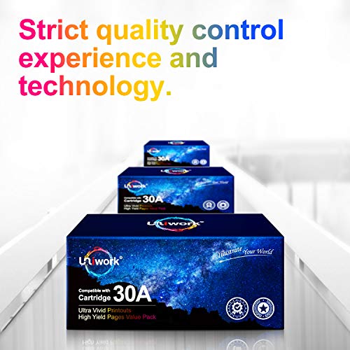 Uniwork Compatible Toner Cartridge Replacement for HP 30A CF230A 30X CF230X use with Laserjet Pro MFP M203dw M227fdw M227fdn M203d M203dn M227sdn M227 M203 Printer, 2 Black