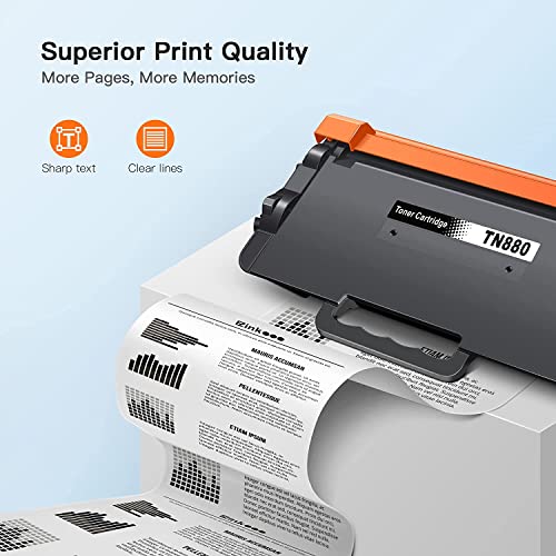 E-Z Ink (TM) Compatible TN880 Super High Yield Toner Cartridge Replacement for Brother TN880 TN-880 TN 880 MFC-L6900DW HL-L6200DW MFC-L6700DW MFC-L6800DW HL-L6200DWT HL-L6300DW Printer(2 Black)
