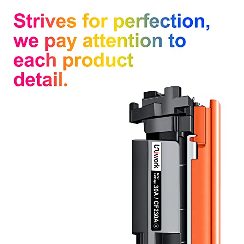 Uniwork Compatible Toner Cartridge Replacement for HP 30A CF230A 30X CF230X use with Laserjet Pro MFP M203dw M227fdw M227fdn M203d M203dn M227sdn M227 M203 Printer, 2 Black