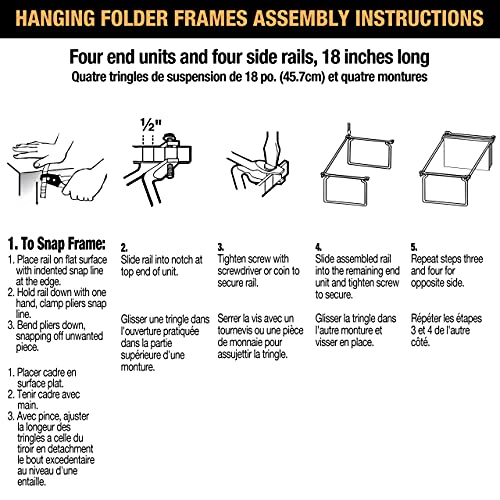 Officemate Hanging File Frame, 24-27, Letter Size, Steel, 1 Set (91964)