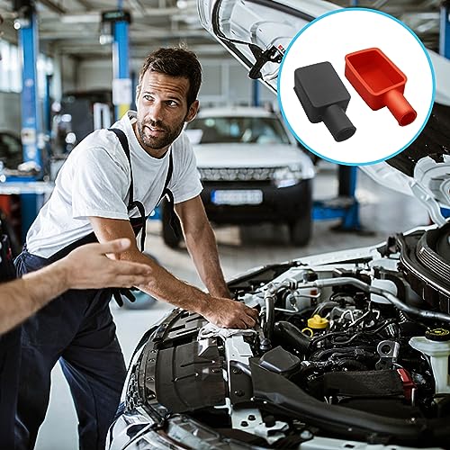 6Pcs Battery Terminal Cover, Battery Terminal Protector, Car Insulating Battery Cover, Soft Rubber Positive and Negative Poles Stud Covers Connector Top Post Cap for Car Motorcycle Truck (Red/Black)