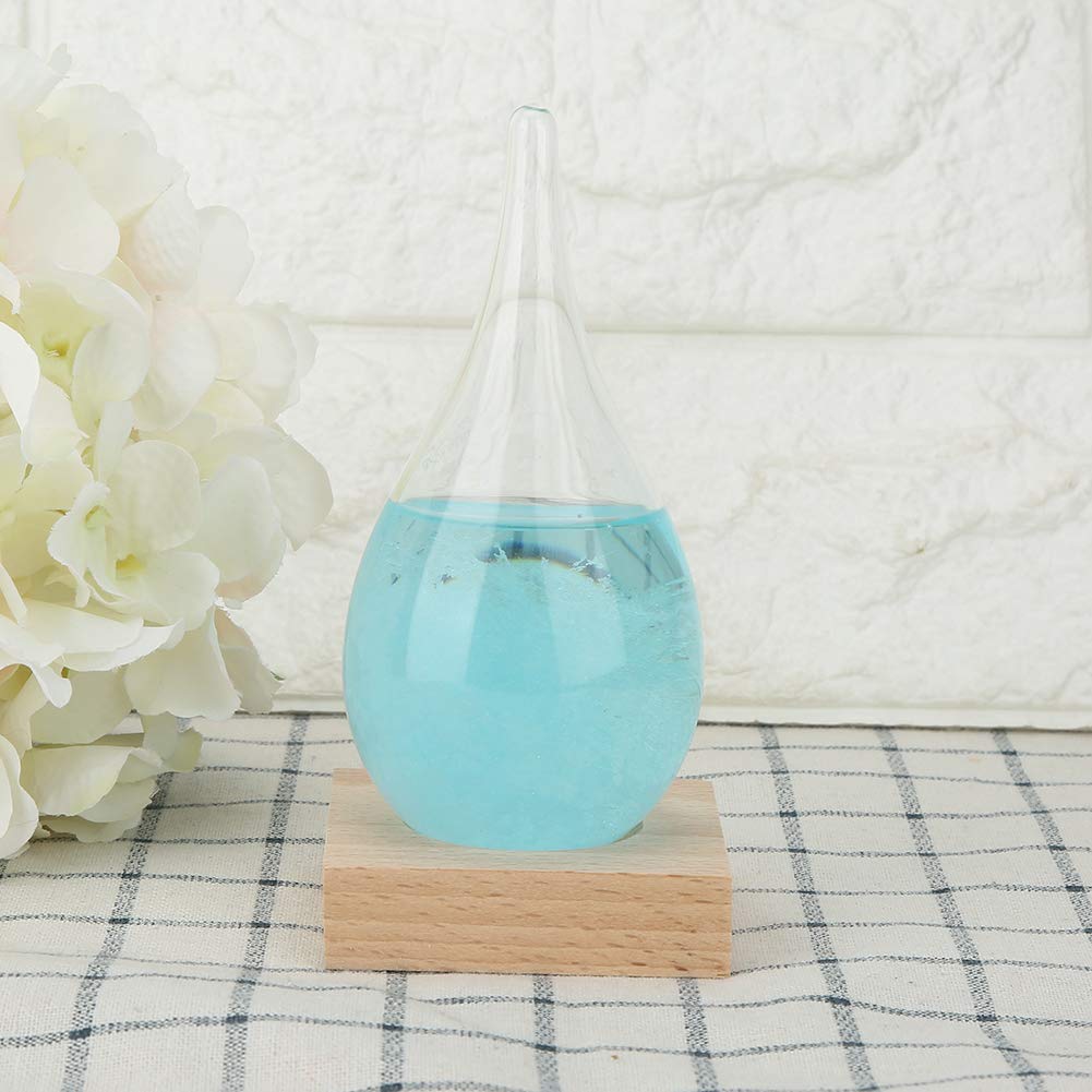 belupai Glass Weather Predicting Bottle, Drop Shape Weather Forecast Glass Weather Predictor Stylish Weather Station Forecaster Water Drops Weather Predictor Home Decoration(Blue)