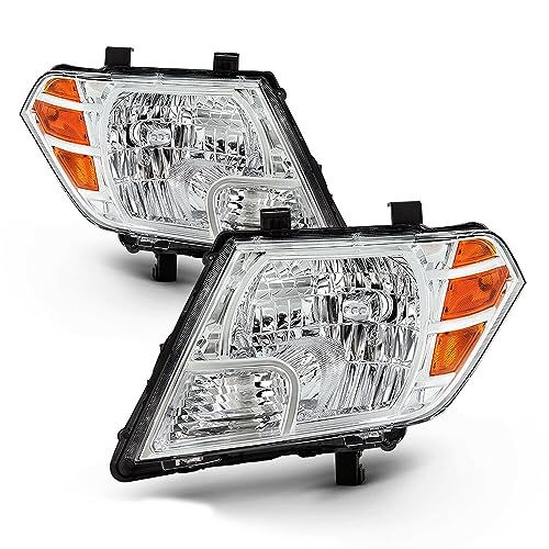 HH Building 2pcs Headlight Front Left Right Driver Passenger Side Clear Lens Chrome Housing Extended Extended/Crew Halogen Headlights Lamps NF09-L-HD-JH-NF09-R-GX 26060ZL40A 20907900