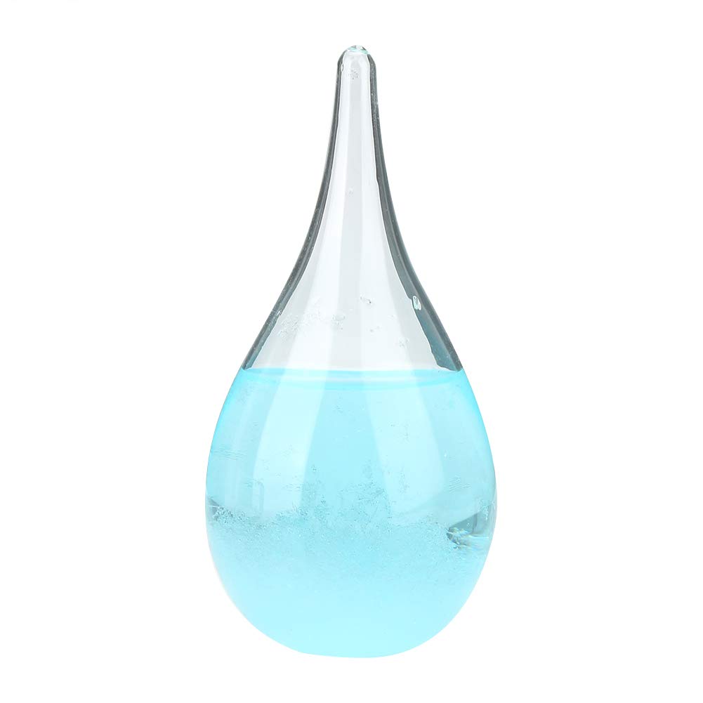 belupai Glass Weather Predicting Bottle, Drop Shape Weather Forecast Glass Weather Predictor Stylish Weather Station Forecaster Water Drops Weather Predictor Home Decoration(Blue)