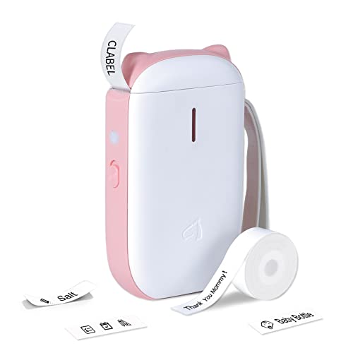 2023 Label Maker Machine, 520B Wireless Bluetooth Portable Label Printer with Label Tape Included Multiple Templates, USB Rechargeable for Christmas Decoration Home Office and Store Organization, Pink