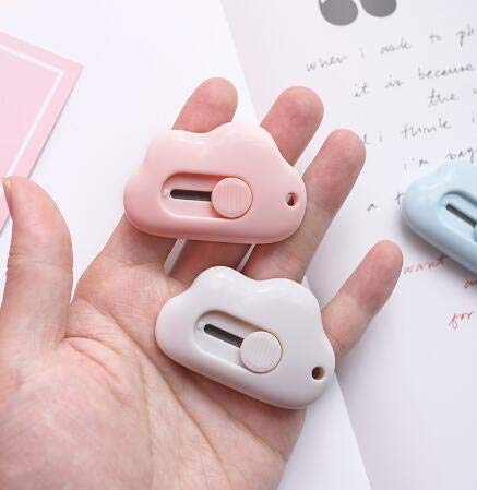 WOIWO 3PCS Mini Cloud Portable Box Cutter Cute Paper Cutter Cutting Paper Blade Office School Supplies Stationery Gift