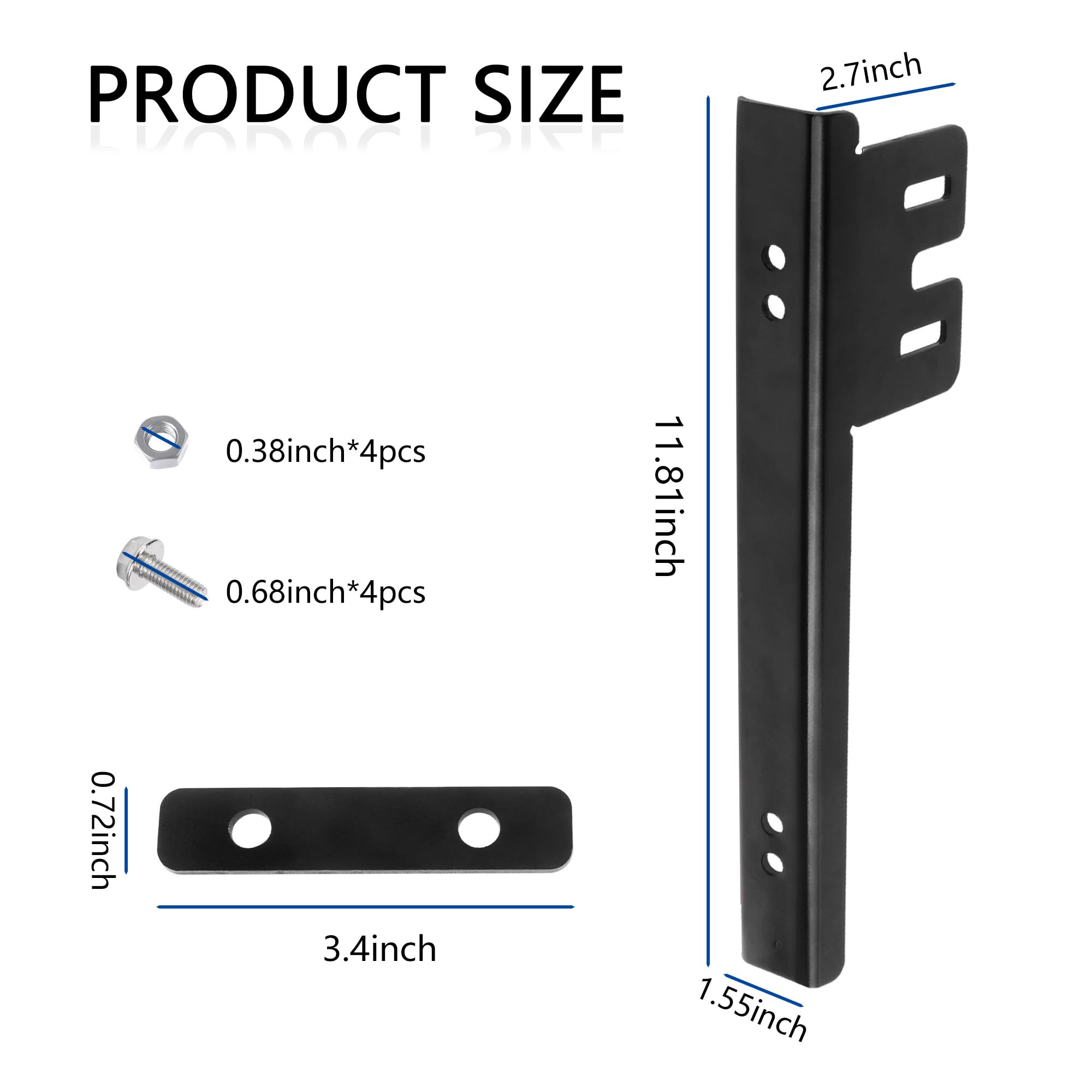 Salior License Plate Holder,Aluminum Alloy Front License Plate Mounting Kit Relocator Holder Bar,Universal License Plate Bracket Fit for Bumper in Most Car Truck SUV (Black)