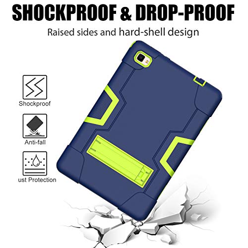 Kebiory Shockproof Rugged Hybrid with Screen Protector Cover for Dragon Touch 102/Blackview Tab 7/7 Pro/OSCAL Pad 10 Tablet/TECLAST P30S/M40 Plus/M40S/M40 PRO/P20S/P20HD/P40HD (Navy/Green,1 Pack)